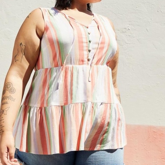 torrid | Tops | Torrid Stripe Tiered Tank Top | Poshmark